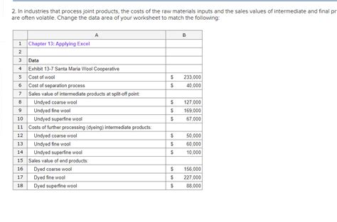 Solved D E F חד G H A B с 1 Chapter 13 Applying Excel 2 3 Chegg com