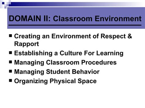 Danielson Domain 2 Ppt Undergraduate Education College Education