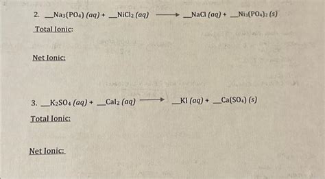 Solved For Each Reaction Balance The Equation Then Write