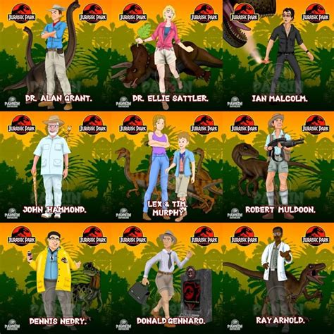 Jurassic Park 1993 A Diverse Cast Of Characters แฟนอาร์ท