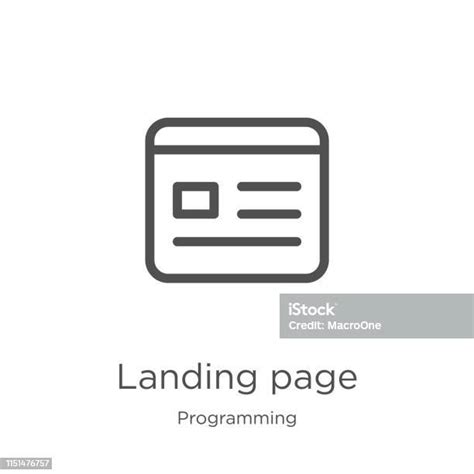 프로그래밍 컬렉션에서 방문 페이지 아이콘 벡터입니다 얇은 선 방문 페이지 개요 아이콘 벡터 일러스트 레이 션입니다 웹 사이트