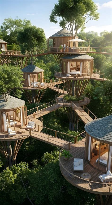 Luxury Eco Resort Treehouses Stock Illustrations 45 Luxury Eco Resort