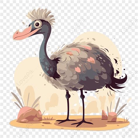 사막의 타조 클립 아트 만화 타조 벡터 Png 일러스트 무료 다운로드 Lovepik
