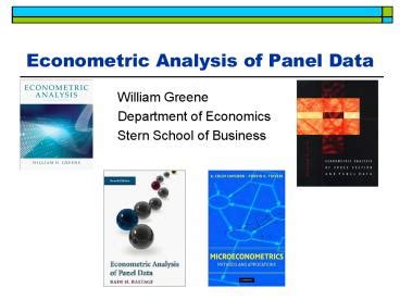 Econometric Analysis Of Panel Data Presentation Free To View