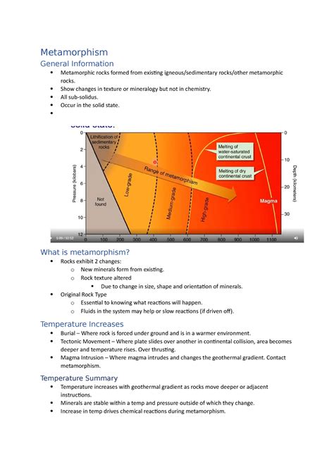 Metamorphism Lecture Notes 2 Metamorphism General Information