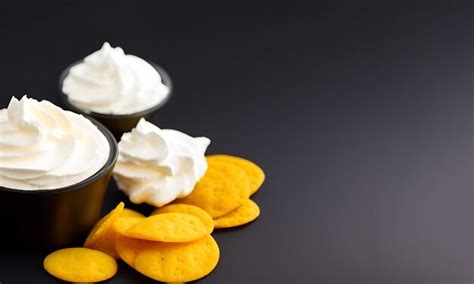 Premium Photo White Cream And Chips