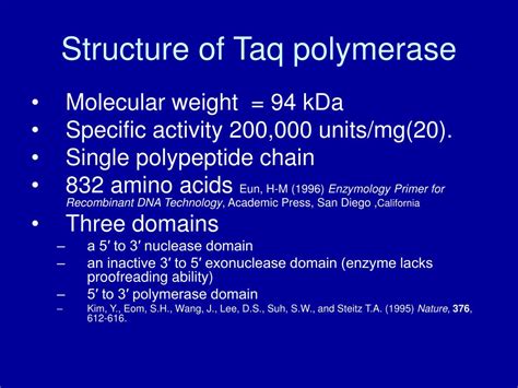 Ppt Taq Dna Polymerase The Dna Directed Dna Polymerase That Has