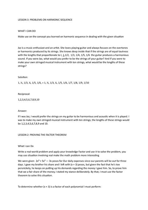 Math 11 Lecture Notes In Mathematics In Modern World For The Midterm With Answers Lesson 3