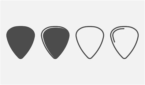 Premium Vector Set Of Guitar Pick Icon Isolated On White Background Vector Illustration