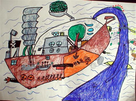 儿童海盗船画 儿童游乐海船 儿童海船简笔画 大山谷图库