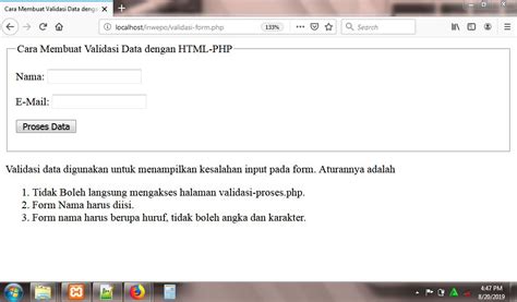 Cara Membuat Validasi Form Dengan Html Dan Php Inwepo