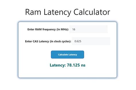 Ram Latency Calculator Savvy Calculator
