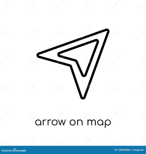 Arrow On Map Icon Trendy Modern Flat Linear Vector Arrow On Map Stock Vector Illustration Of