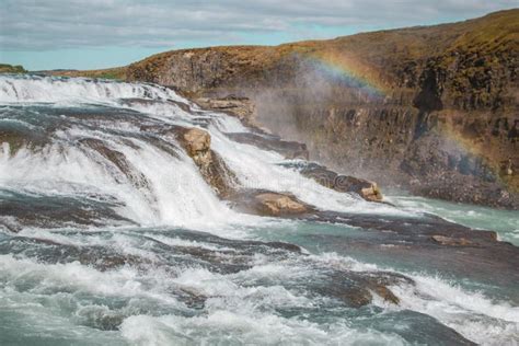 Amazing Gullfoss Waterfall In Iceland Stock Image Image Of Diamond Ocean 267078695