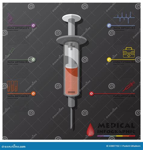 Syringe Medical And Health Business Infographic Stock Vector