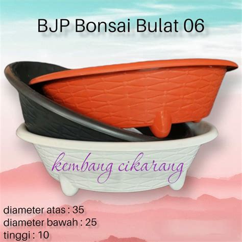 Jual 1pc Bjp Bonsai Bulat 06 35cm Pot Bunga Bonsai Bulat Ceper