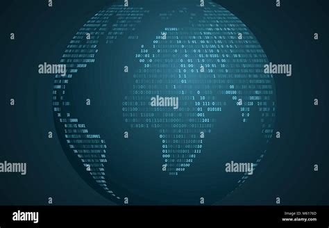 Abstract World Map From Binary Code Abstract Planet Earth Futuristic Background Computer