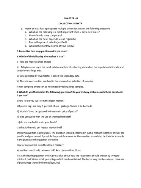 Chapter 2 Notes 1 Pdf Sampling Statistics Survey Methodology