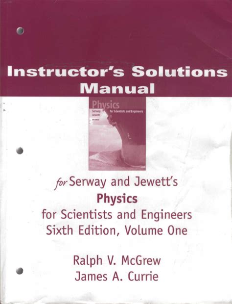 physics for scientists and engineers solution manual 6e free