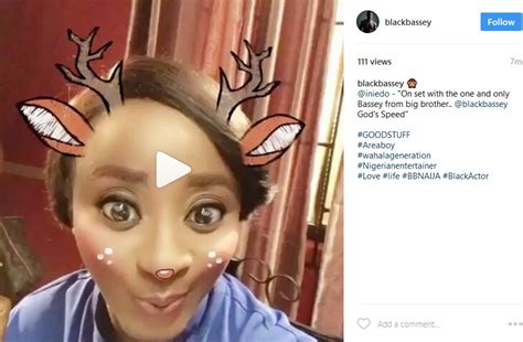 Bbnaija Bassey Ekpeyong Goes Into Acting Chills With Ini Edo On Set Video Celebrities