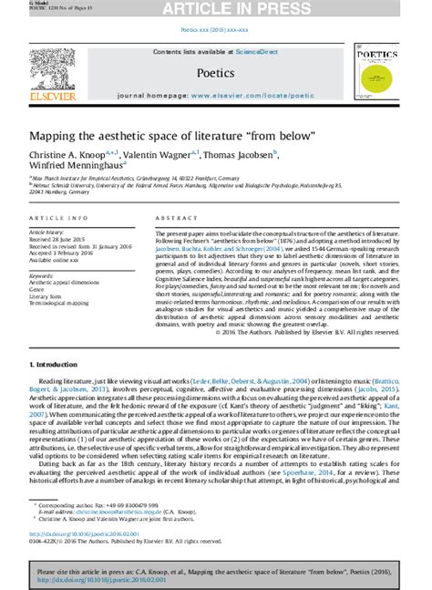 Pdf Mapping The Aesthetic Space Of Literature From Below