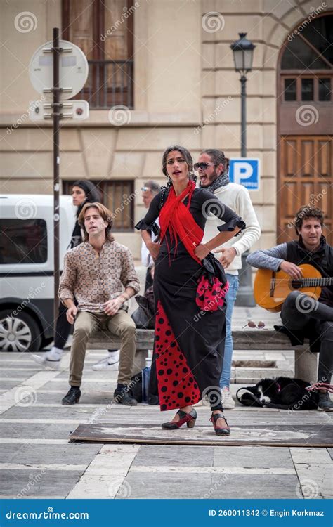 Group Of Gypsy Musicians Performing Flamenco Art At The Famous Mirador De San Nicolas Granada