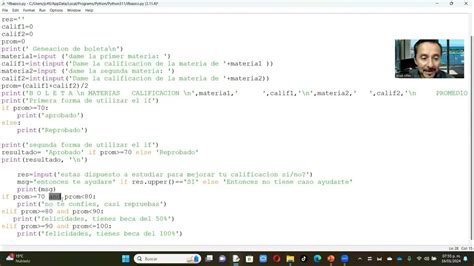 Video 2 Python Sentencia De Control If Youtube