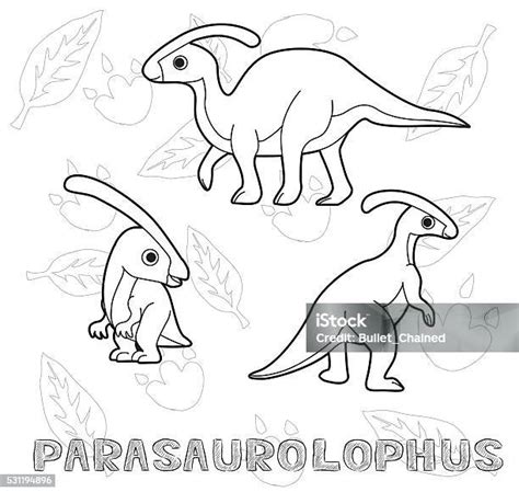 다이노소어 Parasaurolophus 카툰 벡터 일러스트레이션 신혼여행 중인 혼혈의 젊은 군인커플 흑백 검은색에 대한 스톡 벡터 아트 및 기타 이미지 Istock