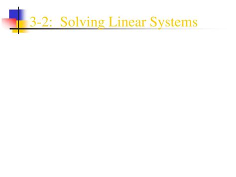 PPT Solving Linear Systems PowerPoint Presentation Free Download ID