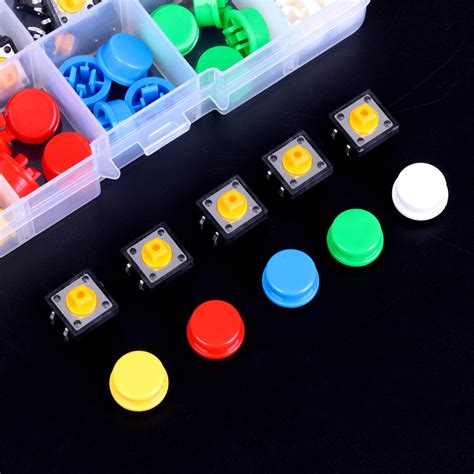 Tactile Push Button Switch Momentary Tact And Cap 12x12x73mm Kit Arduinopt Ebay