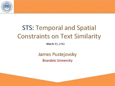 Sts Temporal And Spatial Constraints On Text Similarity