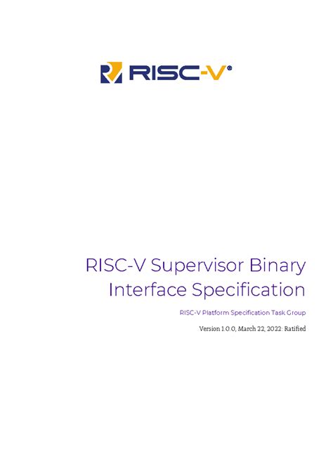 RISC V SBI Interface Specification V Overview And Details Studocu