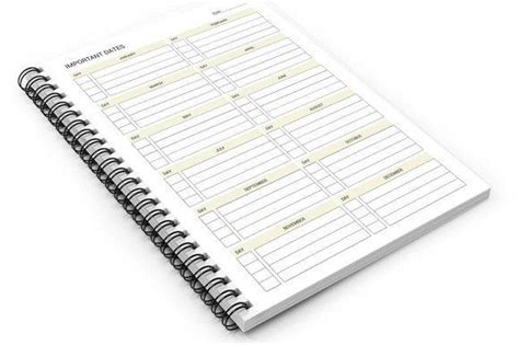 Important Dates Printable Graphic By Graphic Hero · Creative Fabrica