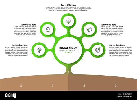 Infographic Template With Icons And 5 Options Or Steps Abstract Tree Can Be Used For Workflow