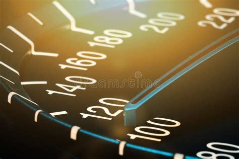 Speedometer Needle Pointing At 120 Speed Displaying Velocity And Acceleration Stock Illustration