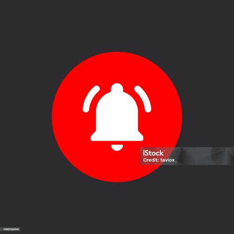 수신받은 편지함 메시지에 대 한 알림 벨 아이콘입니다 알람 시계 및 스마트 폰 응용 프로그램 경고에 대한 벡터 울림 벨 및 알림