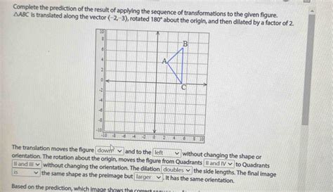 Complete The Prediction Of The Result Of Applying The Sequence Of