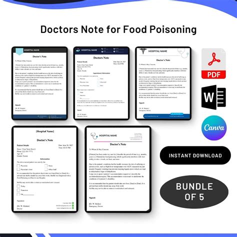 Doctors Note For Food Poisoning Template Printable In Pdf And Word