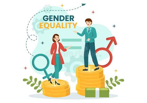 Gender Equality Vector Illustration With Men And Women Character On The