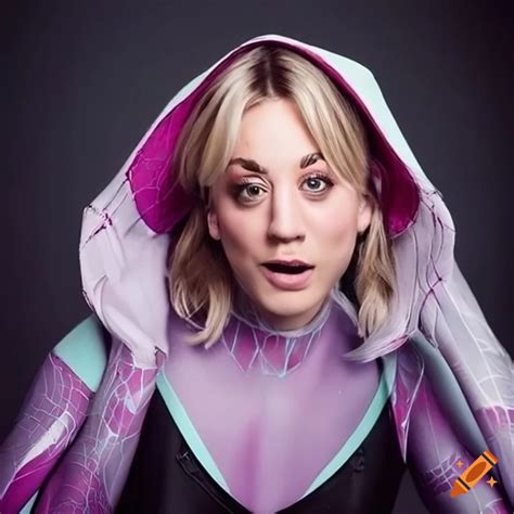 Kaley Cuoco Dressed As Spider Gwen At A Photoshoot On Craiyon
