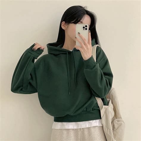 후드맛집무려10컬러~ 취향대로 골라입는 아방핏 무지 크롭 기모 후드티 10color 에이블리