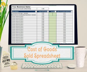 COGS Worksheet Excel Template Cost Of Goods Sold Spreadsheet Time Saving Templates