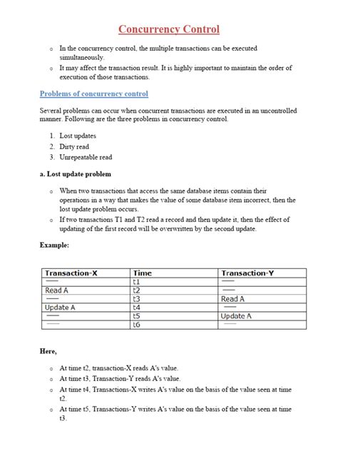 Concurrency Control Pdf Computing Synchronization