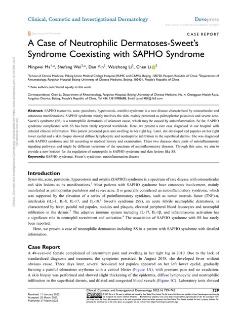 Pdf A Case Of Neutrophilic Dermatoses Sweets Syndrome Coexisting