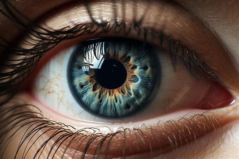 Premium Ai Image Extreme Closeup Of A Macro Iris Women Eye