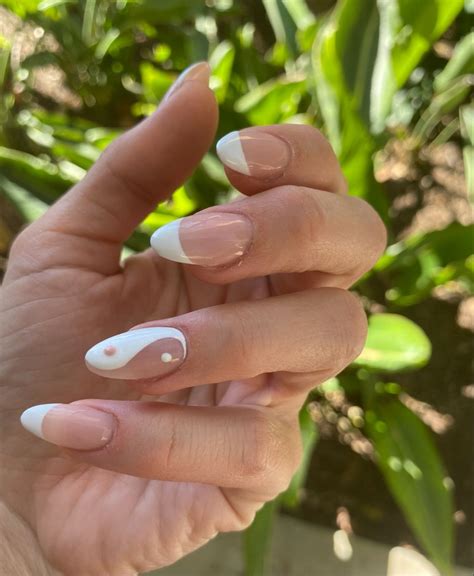 Yin Yang Nails Acrylic Nails Almond Shape Almond Acrylic Nails