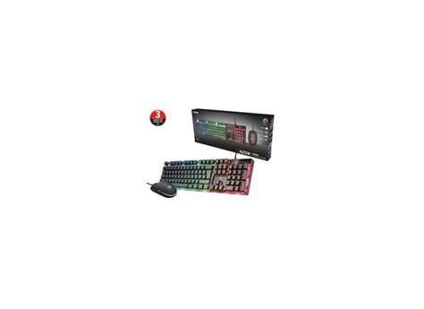 Kit Teclado E Mouse Trust 23289 Gxt 83 Azor Iluminado Multimidia Com Mouse 3200dpi Com O Melhor