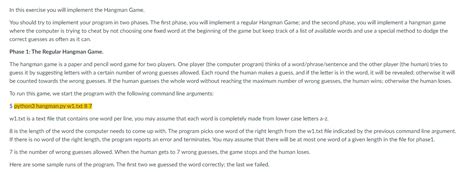 Solved In This Exercise You Will Implement The Hangman Game