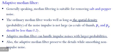 adaptive median filter generally speaking median