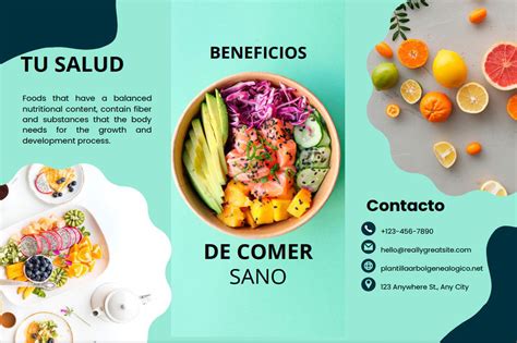 Trípticos De Vida Saludable Alimentación Salud Y Más En Word
